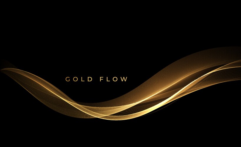 Abstract gold waves shiny golden moving lines Vector Image