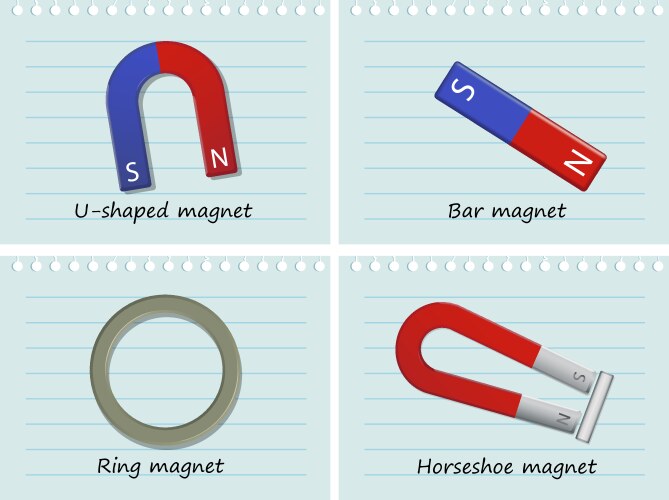 U shaped magnets on transparent background Vector Image