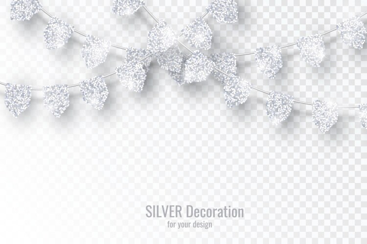 Falling in lines silver glitter confetti Vector Image