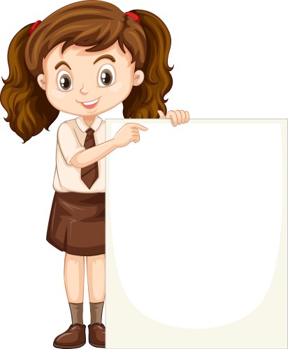 Little girl holding sign Royalty Free Vector Image