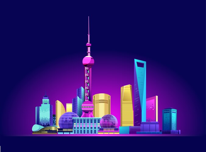 Shanghai city banner Royalty Free Vector Image