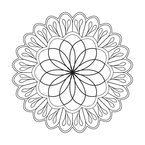 Geometric zenith mandala coloring book page Vector Image