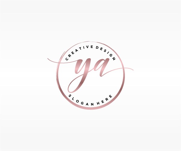 Ya initial handwriting logo with circle template Vector Image