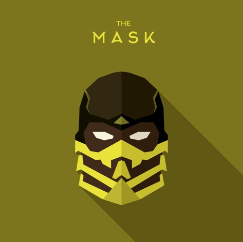 Mask villain into flat style graphics art Vector Image