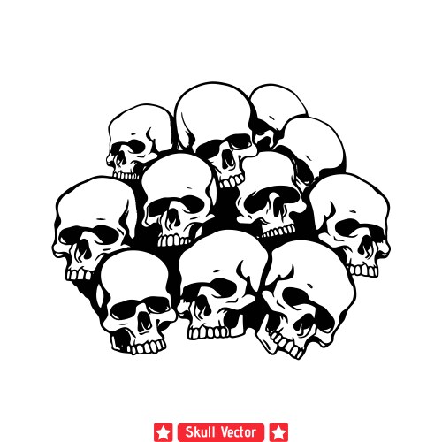 Horror skull collection haunting images for your Vector Image