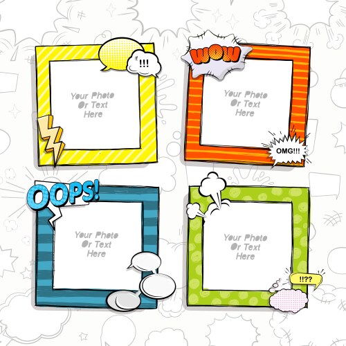 Comic frames in cartoon style decorative Vector Image