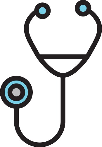 Grey stethoscope cartoon Royalty Free Vector Image