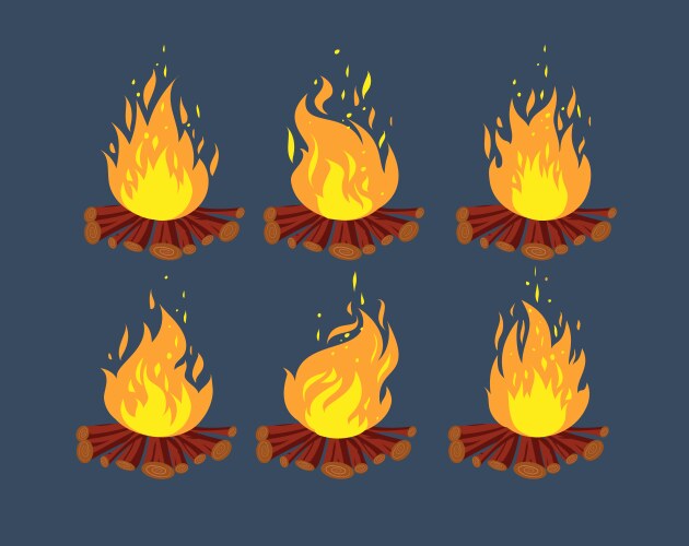 Cartoon fire flame sheet sprite animation Vector Image