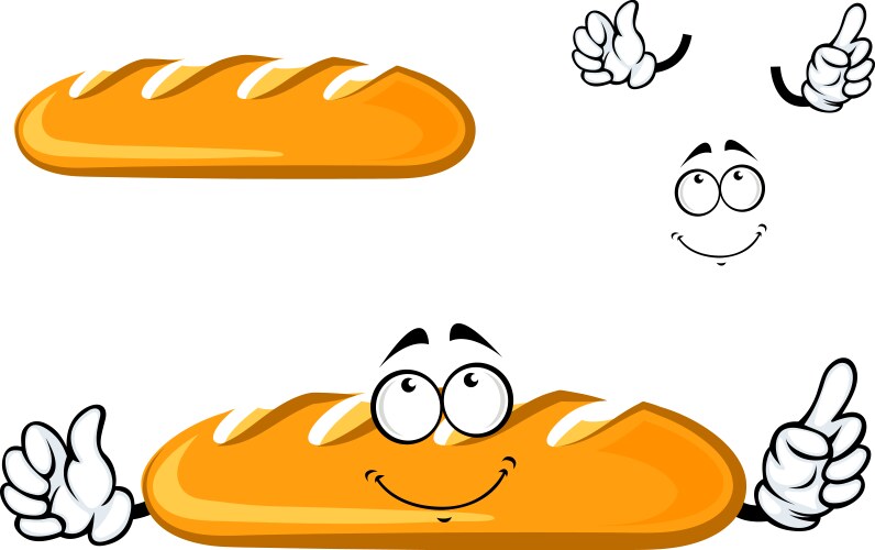 Bread slice cartoon Royalty Free Vector Image - VectorStock