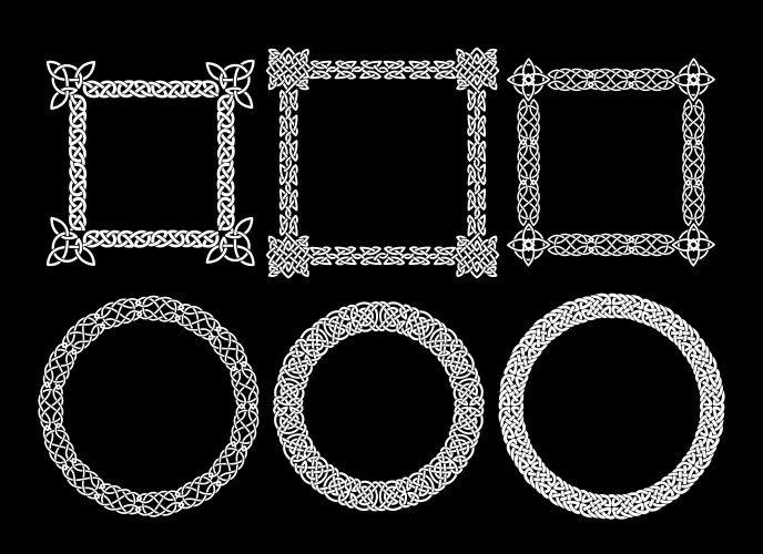 Decorative frames set of curved graphic ornament Vector Image