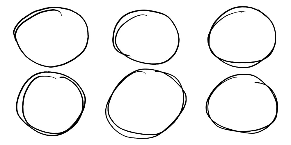 Hand drawn cartoon circle line Royalty Free Vector Image