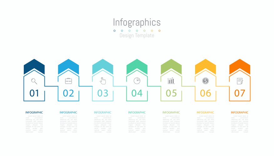 Infographic 7 options design elements Royalty Free Vector