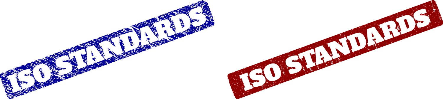 Iso quality blue and red rounded rectangle Vector Image