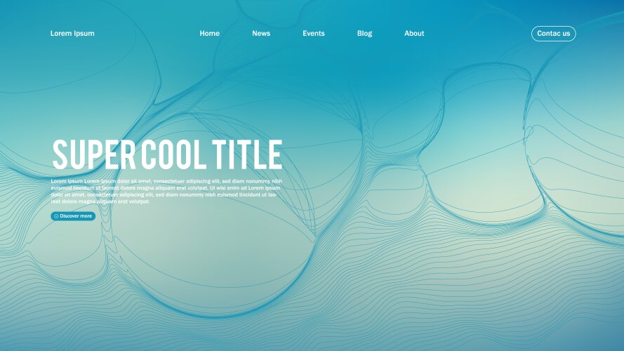 Landing page abstract design with dynamic line Vector Image