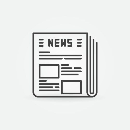 Realistic newspaper icon on white background Vector Image