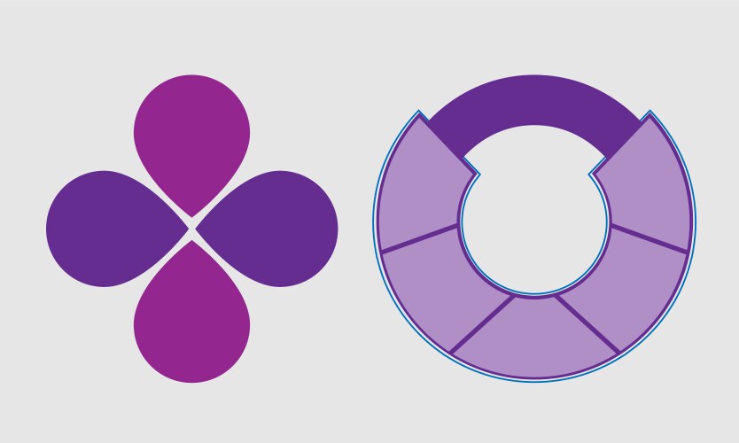 Set of 4 stages infographic shape - infinity style