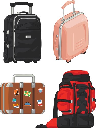 Icon set travel suitcase Royalty Free Vector Image