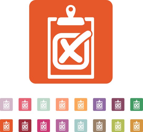 Checklist icon clipboard and failed task Vector Image