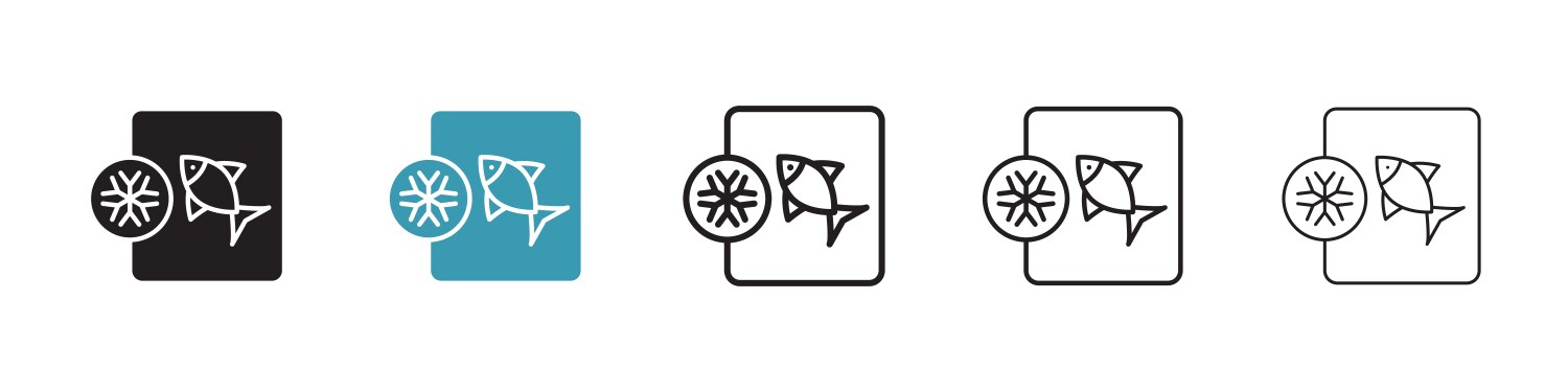 Frozen food icon set ice symbol Royalty Free Vector Image