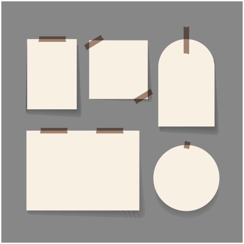 Empty photo frames paper notes Royalty Free Vector Image