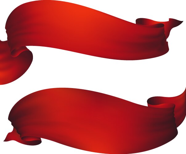 Red waving banner drawing Royalty Free Vector Image