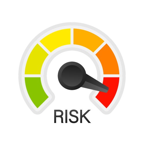 Scale risk meter indicators speedometer Royalty Free Vector