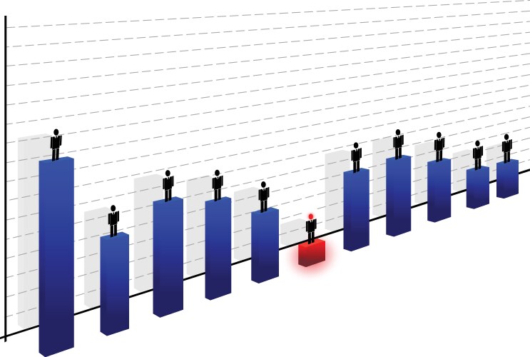 Graph with people Royalty Free Vector Image - VectorStock