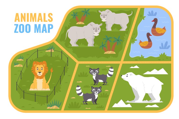 Hand drawn zoo map Royalty Free Vector Image - VectorStock