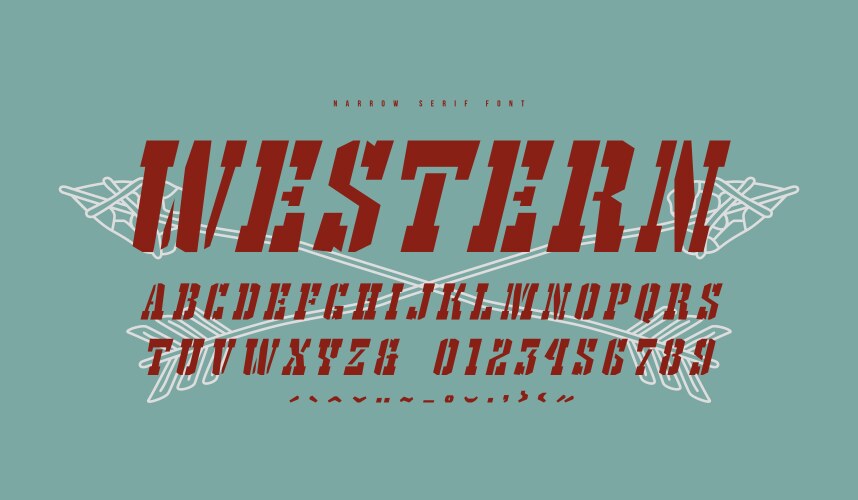 Stencil-plate serif font Royalty Free Vector Image