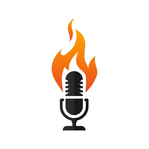 Microphone sound logo Royalty Free Vector Image