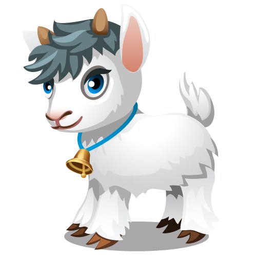 Cute little animated goat isolated on a white Vector Image