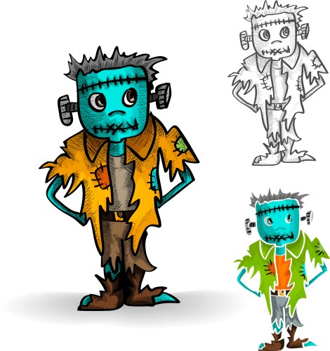 Blue zombie Royalty Free Vector Image - VectorStock