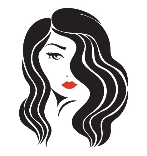 Portrait a girl head beautiful face Royalty Free Vector