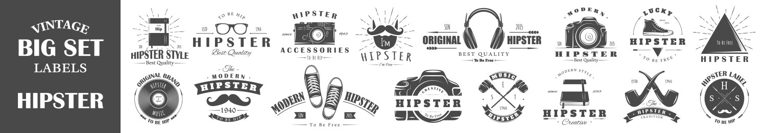 Hipster badge design retro emblem vintage badges Vector Image