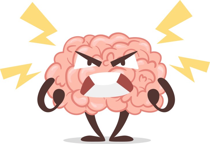 Cartoon brain in different roles Royalty Free Vector Image