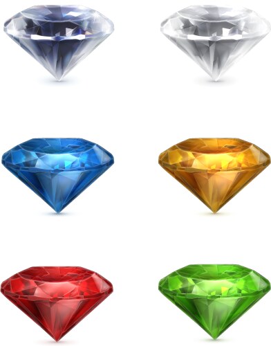 Set of seven gems Royalty Free Vector Image - VectorStock