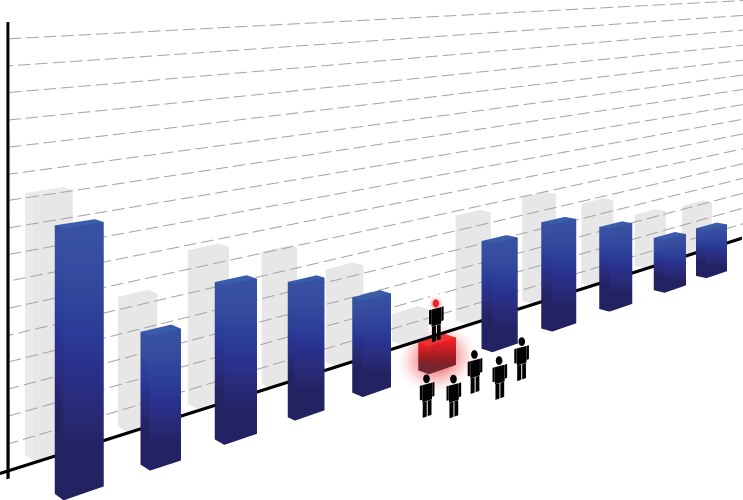 Graph with people Royalty Free Vector Image - VectorStock
