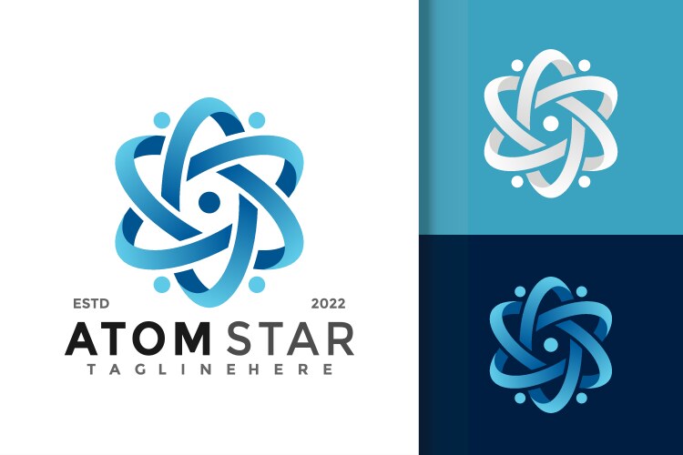 Atom galaxy logo design template Royalty Free Vector Image