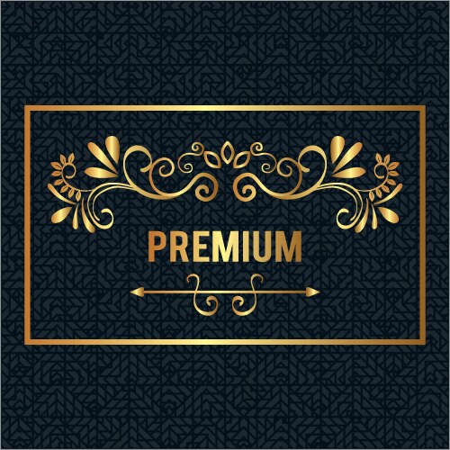 Premium quality golden frame Royalty Free Vector Image