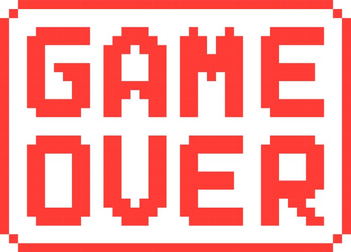 Game over digital pixel text Royalty Free Vector Image