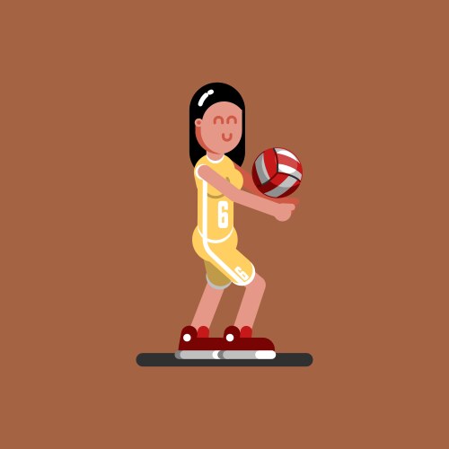Woman volleyball player action cartoon graphic Vector Image