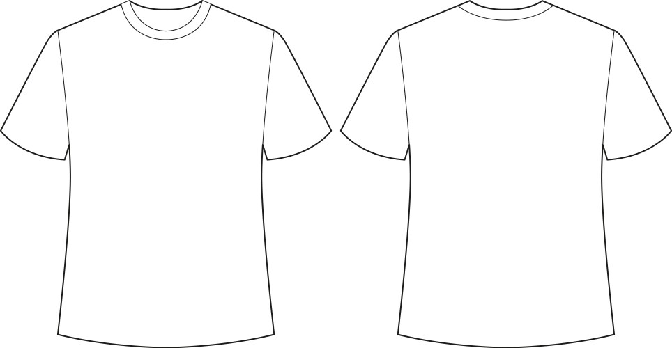 Blank white t-shirt template Royalty Free Vector Image