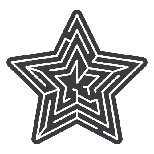 Simple cut out star shaped maze Royalty Free Vector Image