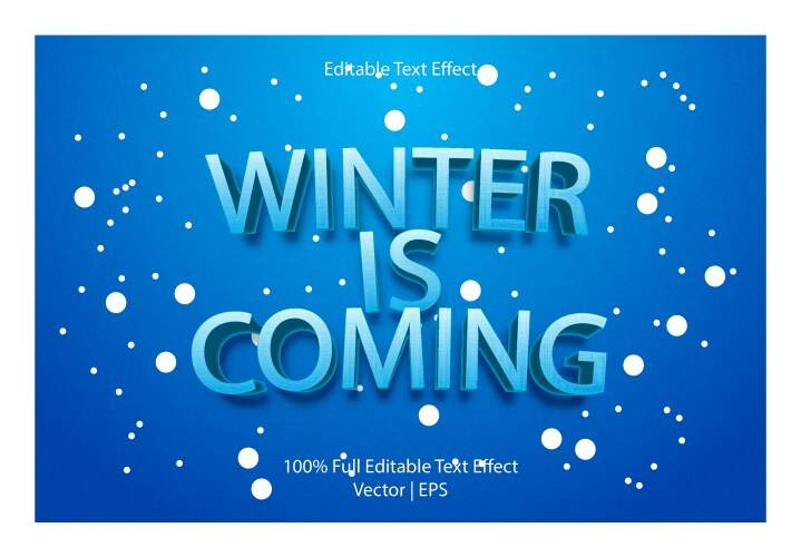 Winter solstice editable text effect embossed Vector Image