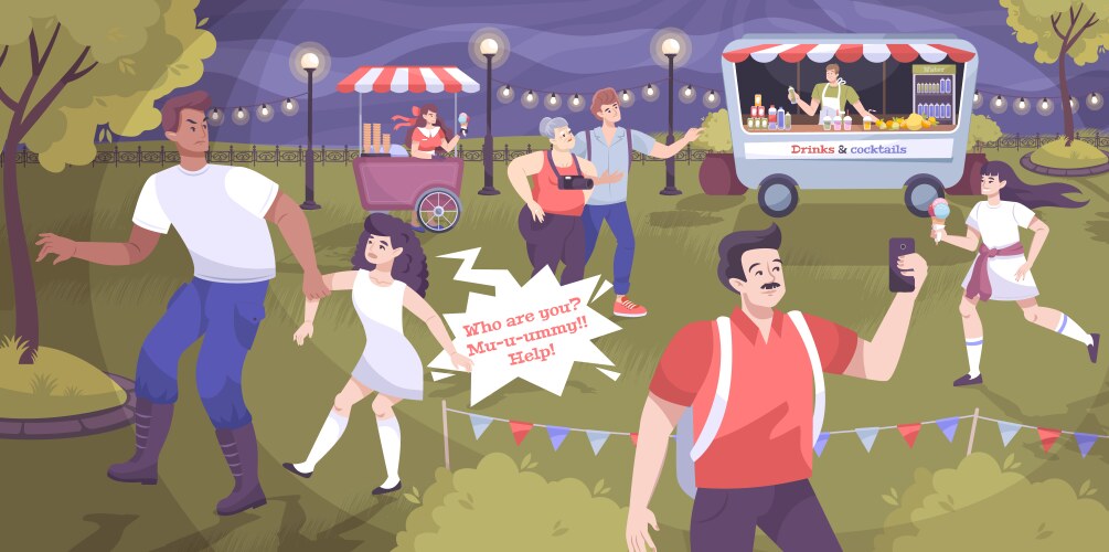 Child kidnapping background Royalty Free Vector Image