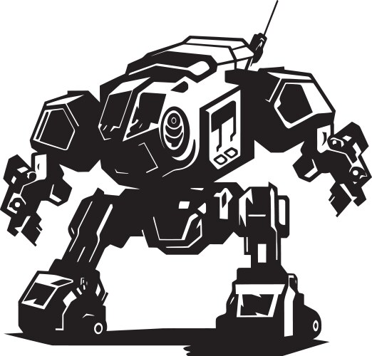 Mechanical enforcer war logo design combat Vector Image