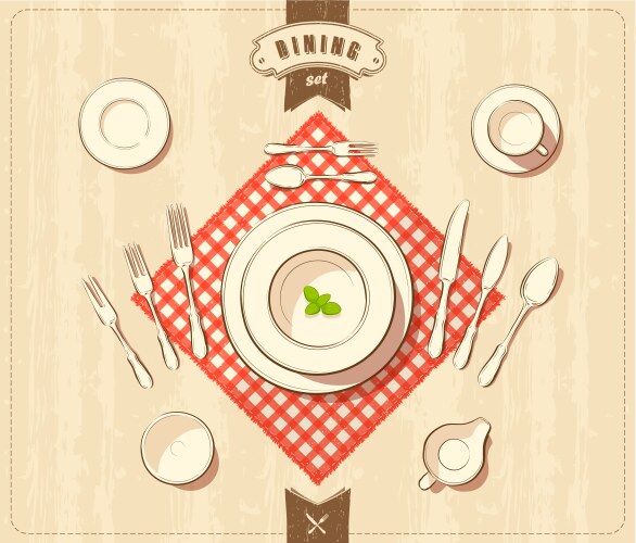 Set of place setting formal dinner Royalty Free Vector Image