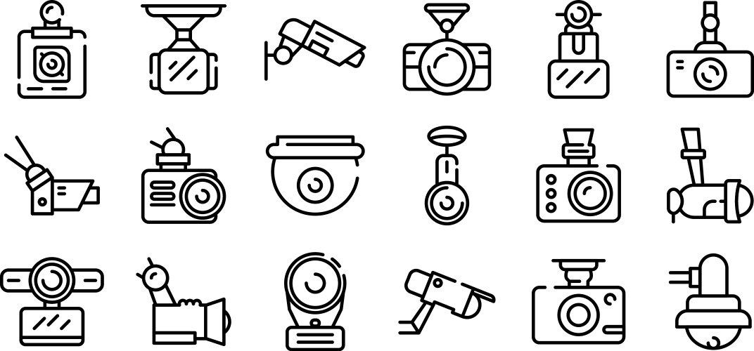 Smart cctv camera monitoring system icon Vector Image