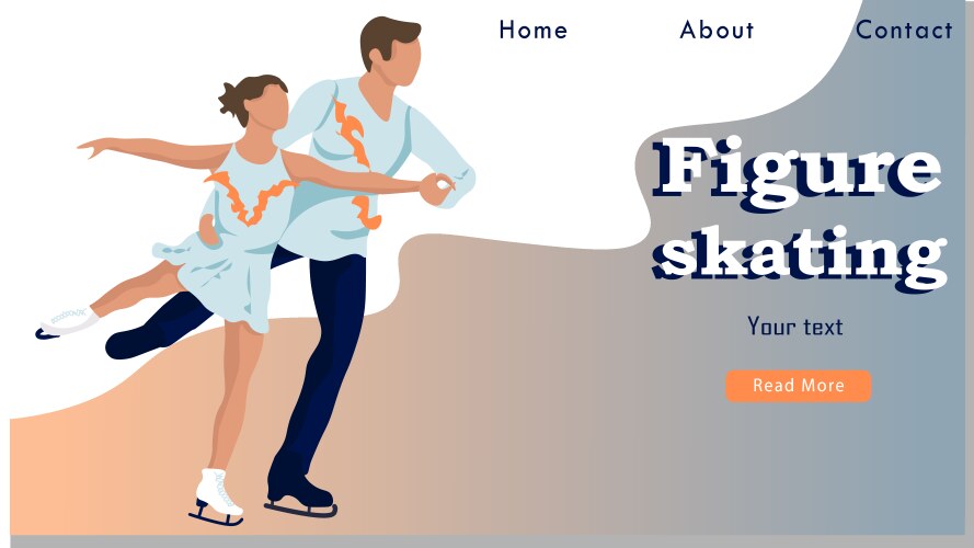 Abstract winter sport figure skating young couple Vector Image