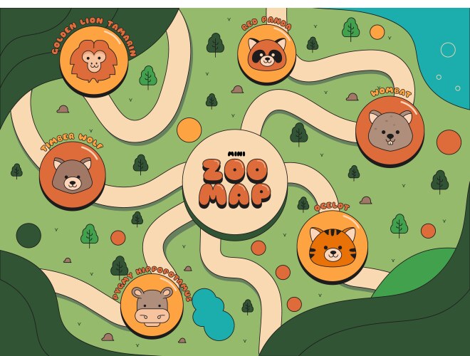 Hand drawn zoo map Royalty Free Vector Image - VectorStock